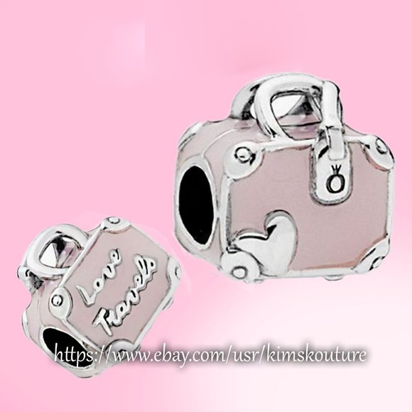 Pandora | Jewelry | Pandora Pink Travel Bag Charm 79863en24 | Poshmark